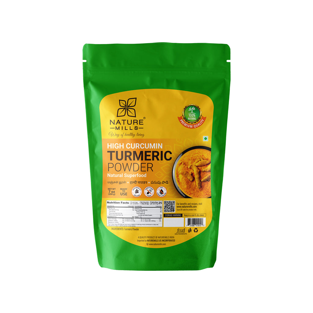 Natural Turmeric Powder - High Curcumin Spice 200g | NatureMills