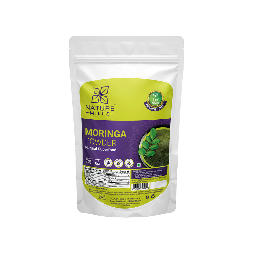 Natural Moringa Powder - Nutrient-Dense Superfood 200g | NatureMills